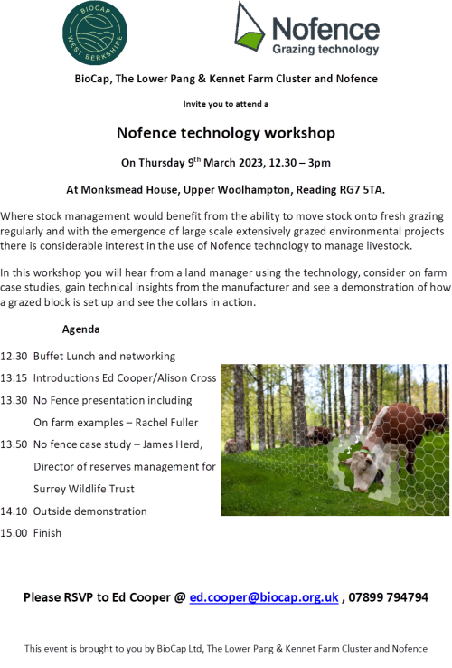 BioCap, The Lower Pang and Kennet Farm Cluster – Nofence Workshop : The Kennet Catchment