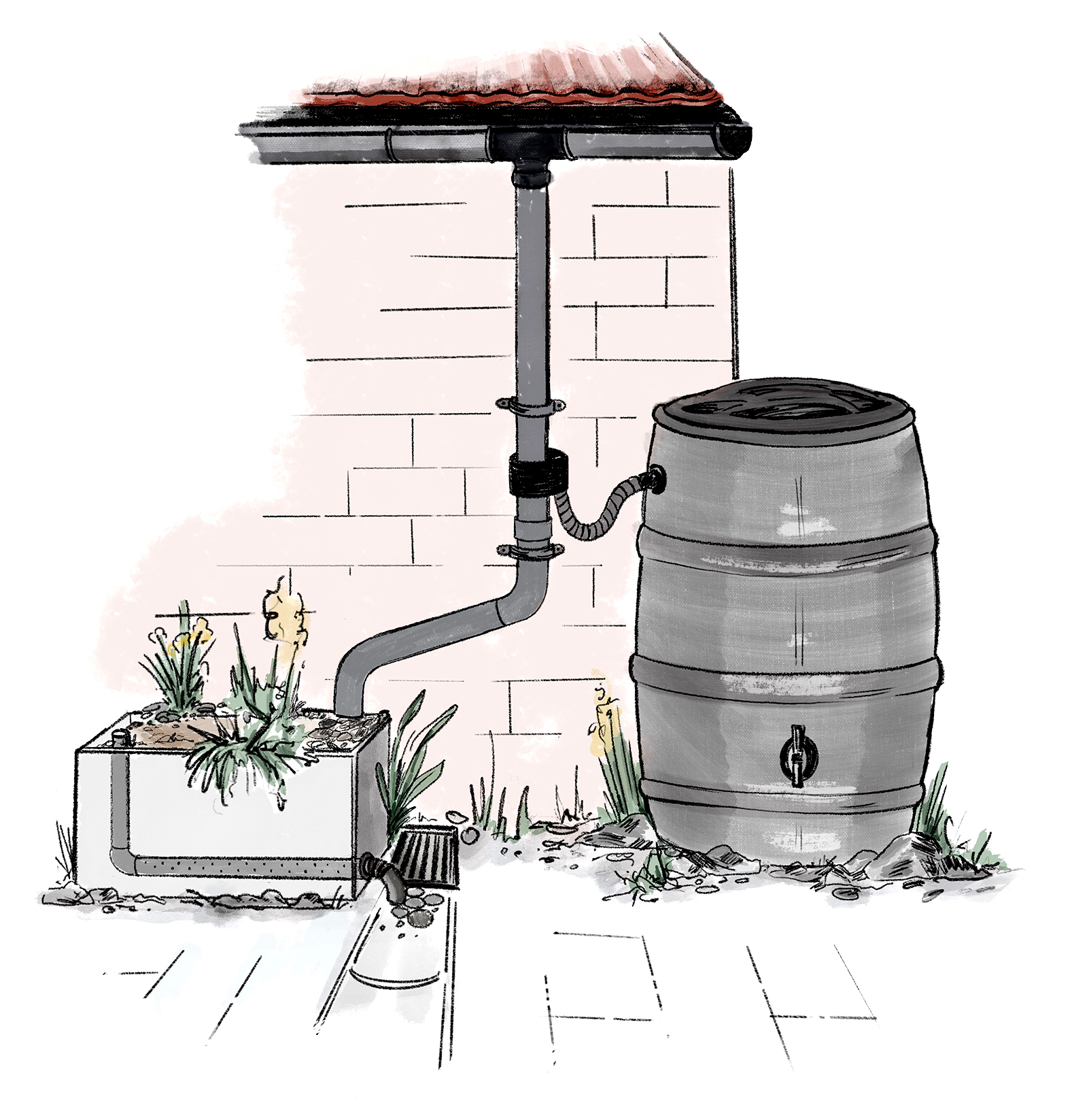 ARK Install First Rain Planter in Great Bedwyn Rain Garden Project ...